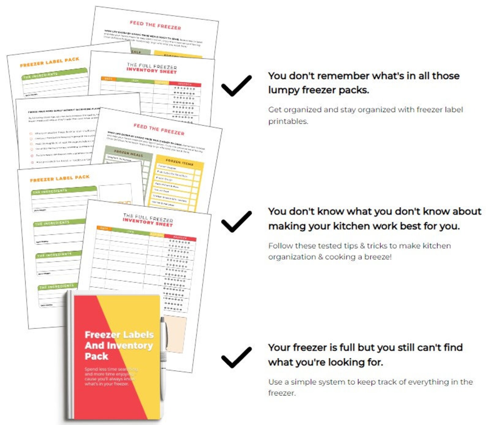 Printable Freezer Labels & Inventory Pack, Freezer Inventory, Freezer ...