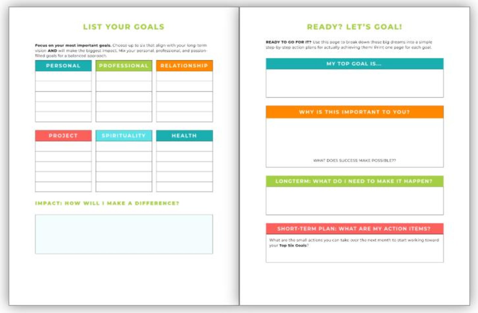 2025 Goal Setting Blueprint, Set, Plan, Succeed, Goal Setting Workbook ...