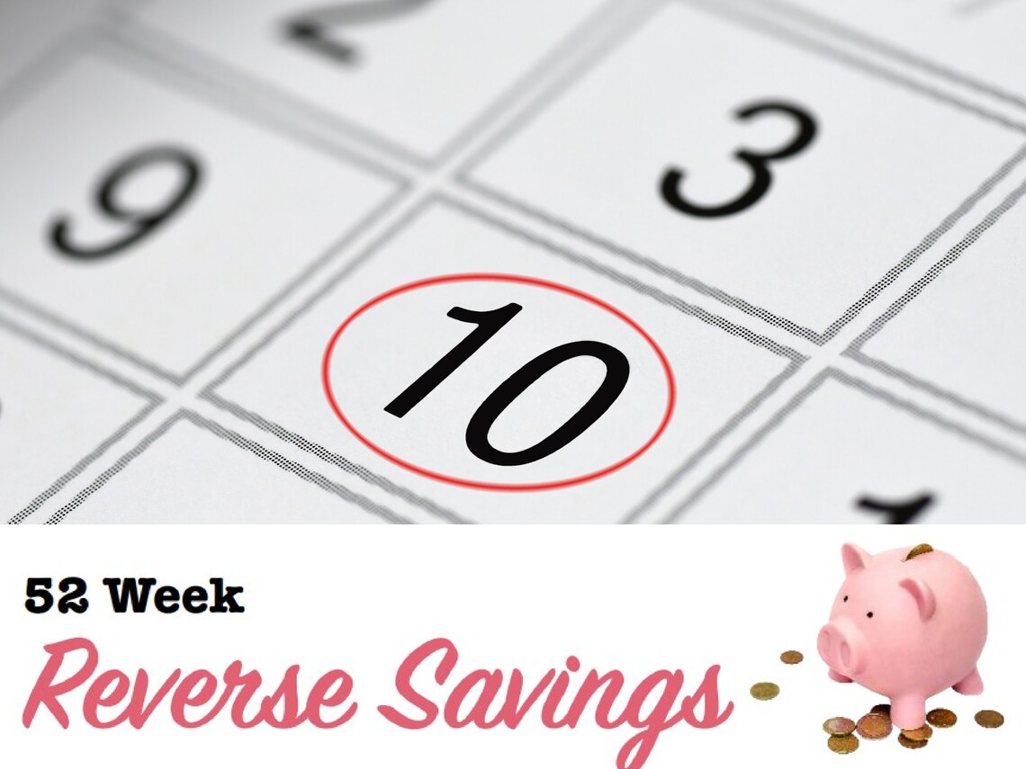 52 Week Reverse Savings Plan Printable, Savings Challenge Printable ...