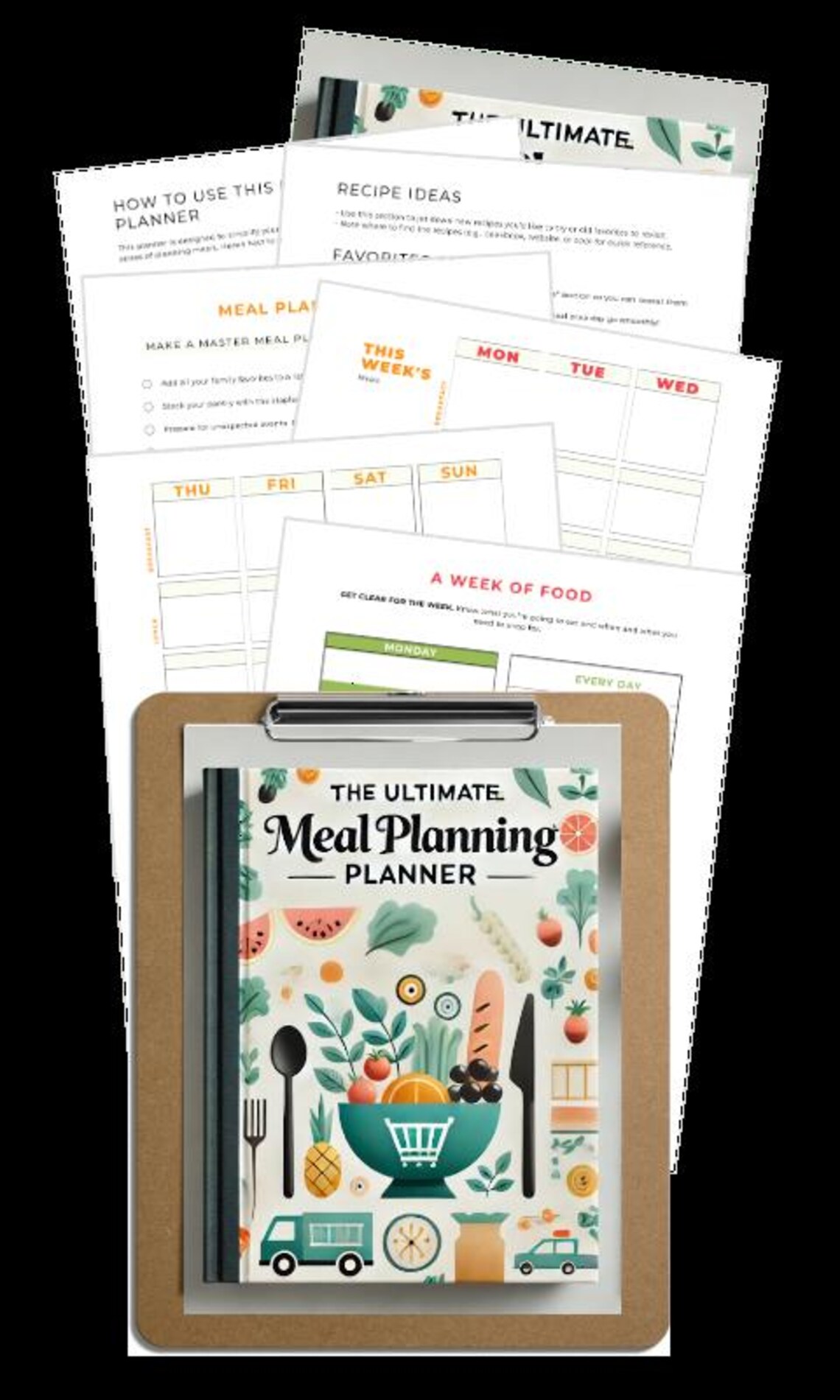 Meal Planning Planner Printable | Weekly and Monthly Meal Planner PDF ...
