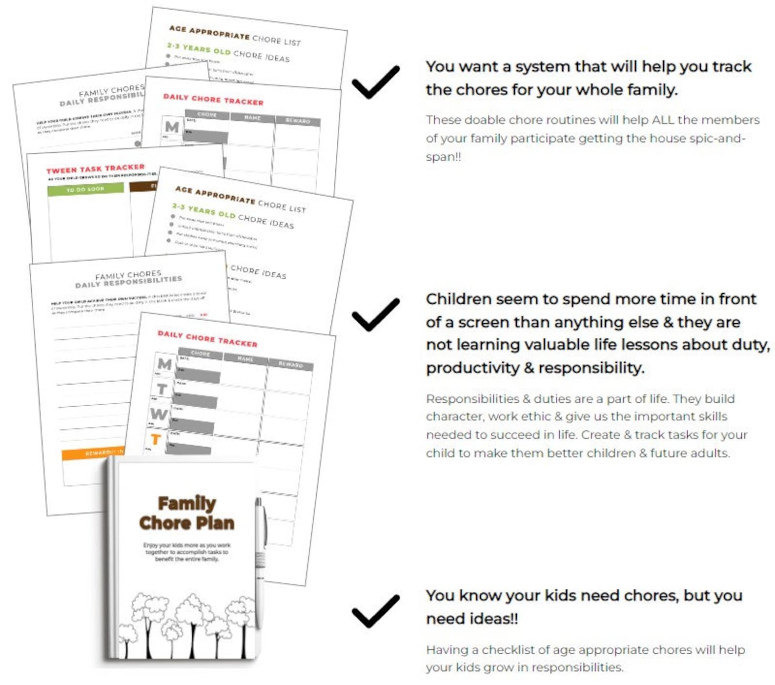 Family Chore Plan, Family Chore Schedule, Household Chore Organizer ...