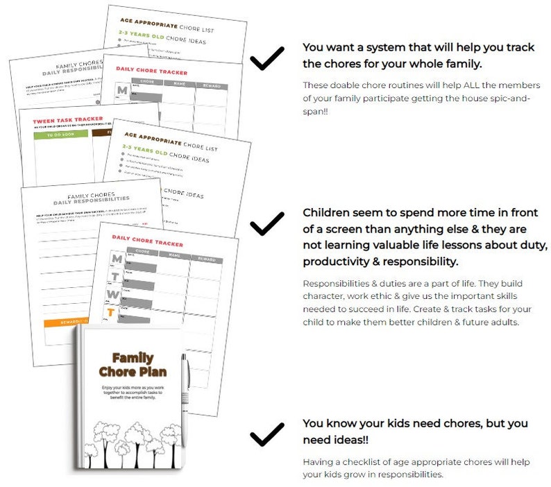 Family Chore Plan, Family Chore Schedule, Household Chore Organizer ...