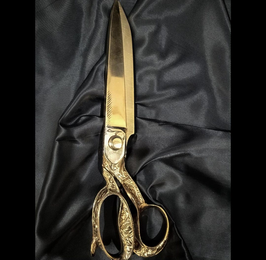 Bespoke 12 Golden Scissors Hand-forged Ergonomic Curved Shears, Rust ...