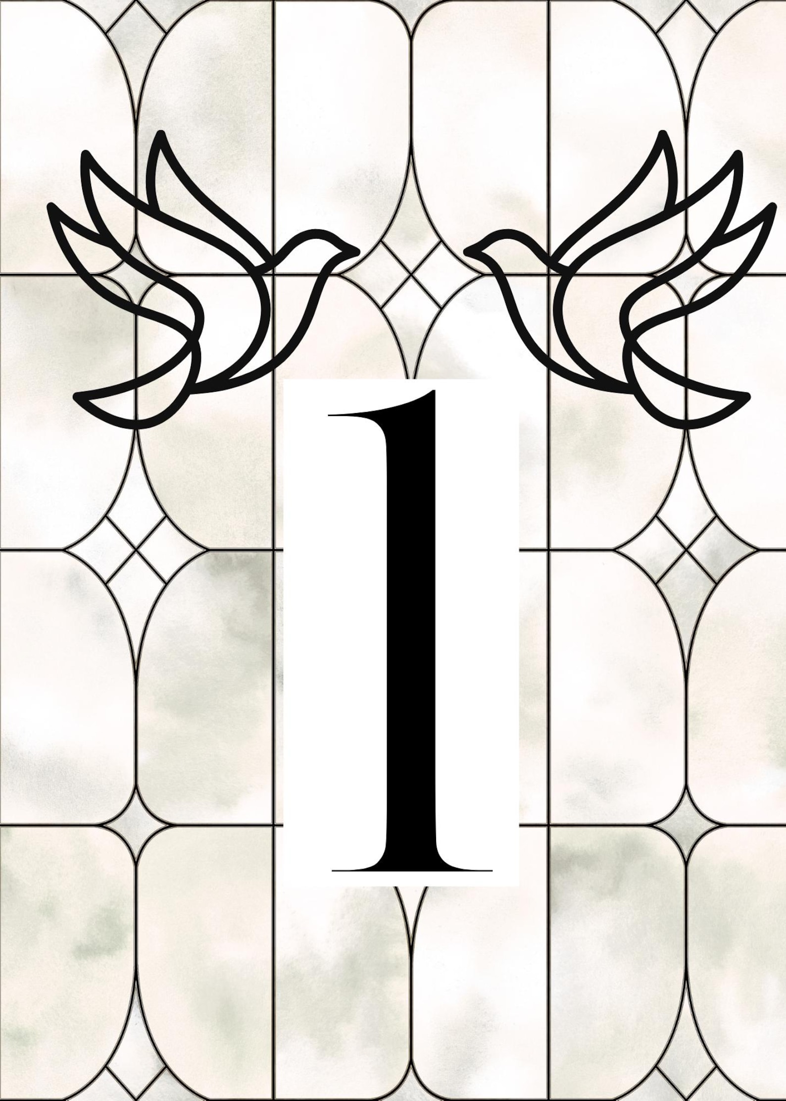 DIY Stained Glass Table Number Templates- the Evermore- Digital ...
