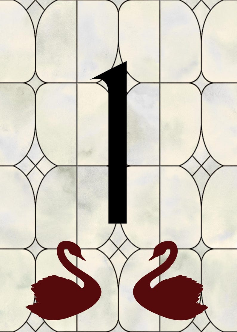 DIY Stained Glass Table Number Templates-swan- Digital Download - Etsy
