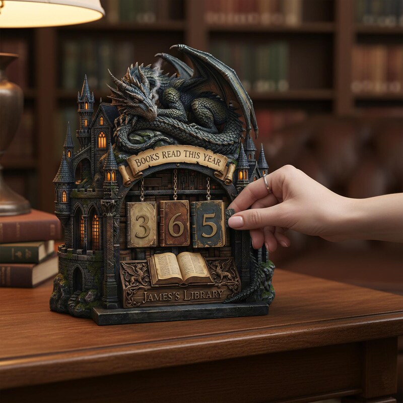 Dragon Library Counter - Etsy