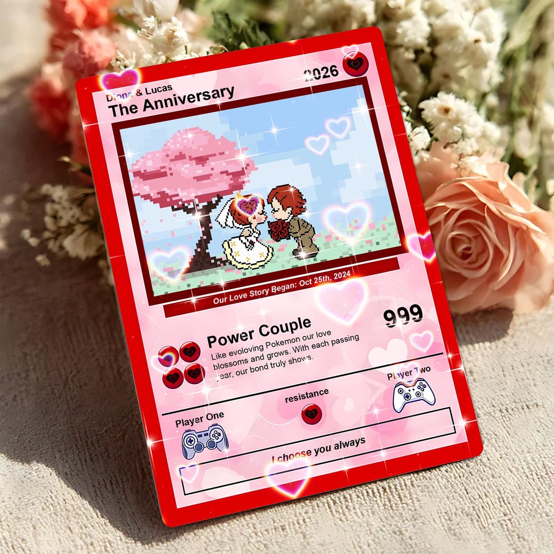 Custom Anniversary Card, Custom Pokecard, Custom Trading Card ...