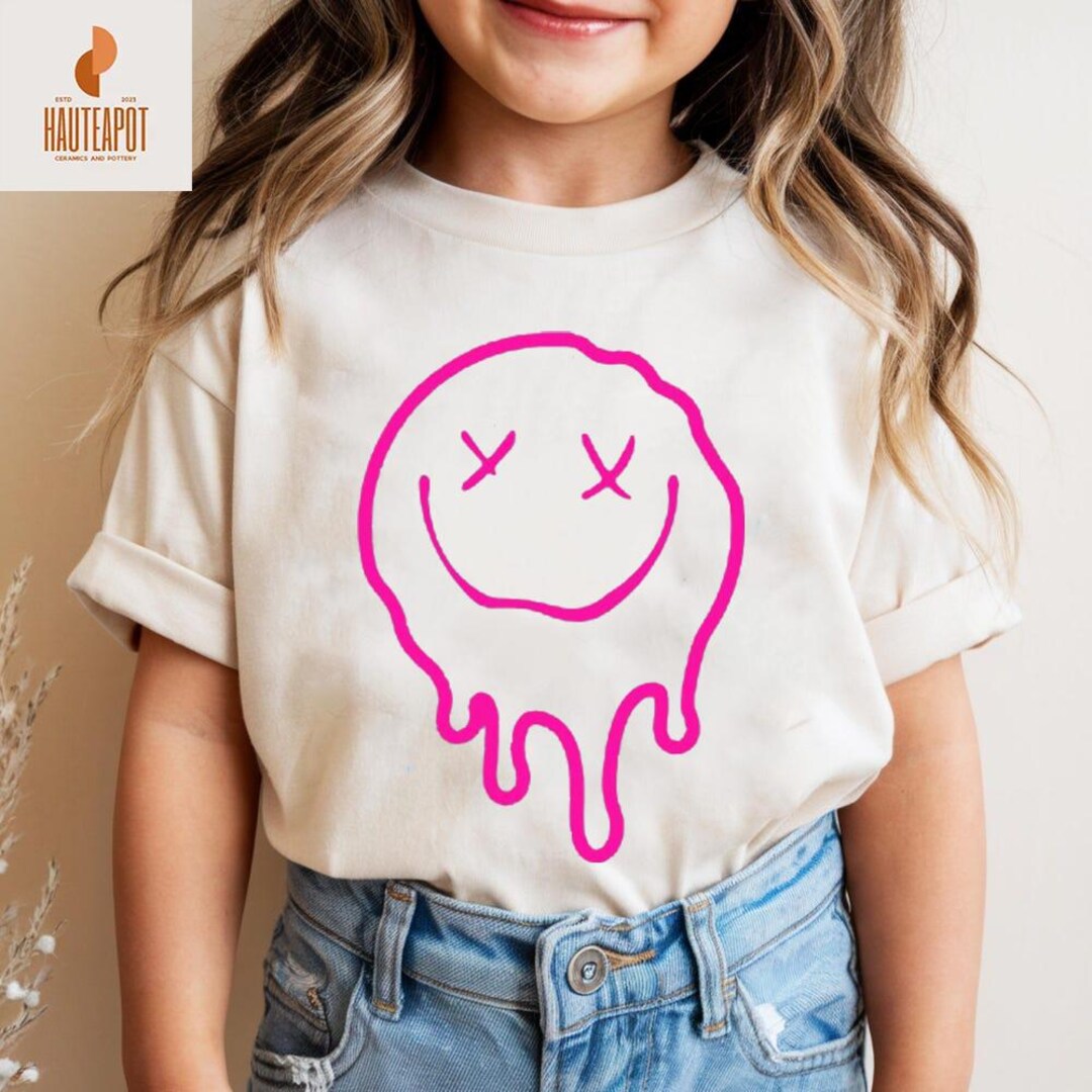 Kids Drippy Face Shirt – Drip Neon Face – Comfort Colors Kids Shirt ...