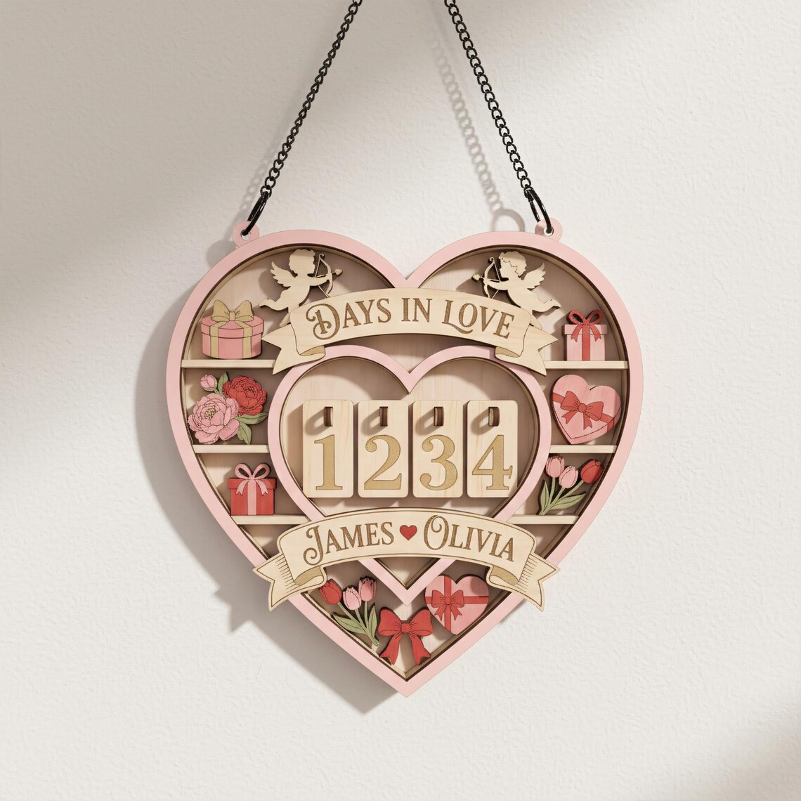 Personalized Days in Love Tracker, Custom Couple Sign, Anniversary Gift ...