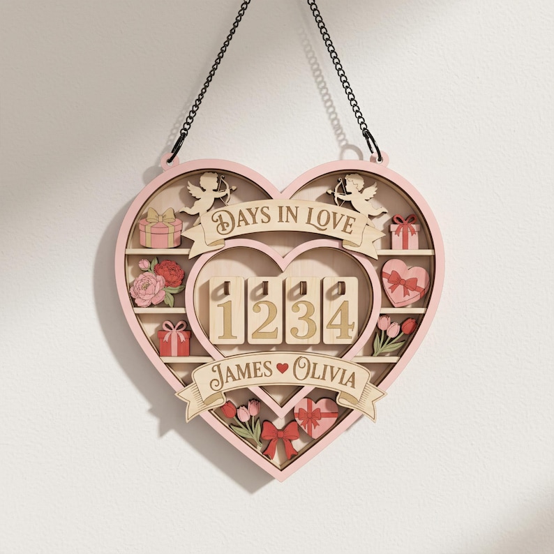 Personalized Days in Love Tracker, Custom Couple Sign, Anniversary Gift ...