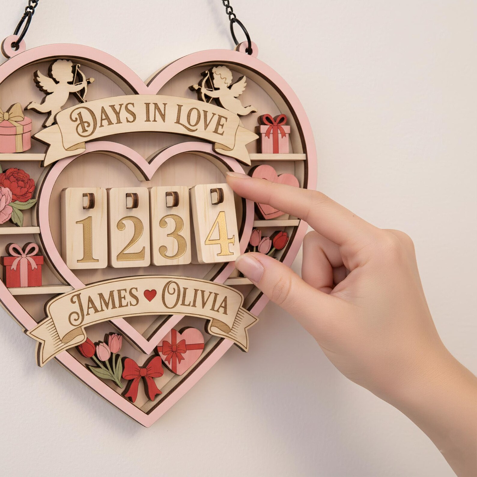 Personalized Days in Love Tracker, Custom Couple Sign, Anniversary Gift ...