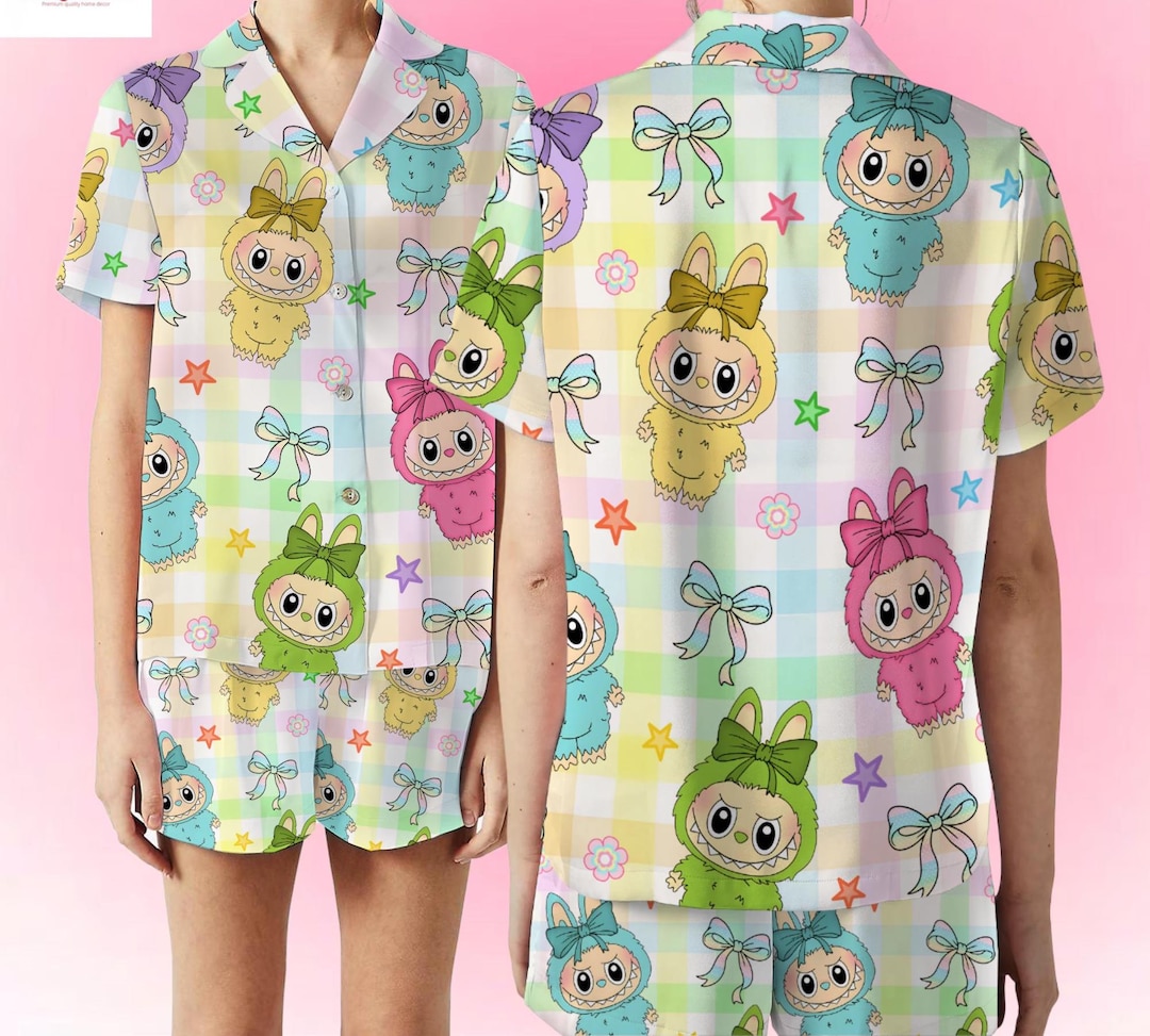 Laboobo Pajamas Set, Doll Character Pajamas, Button up Sleepwear, Cozy ...