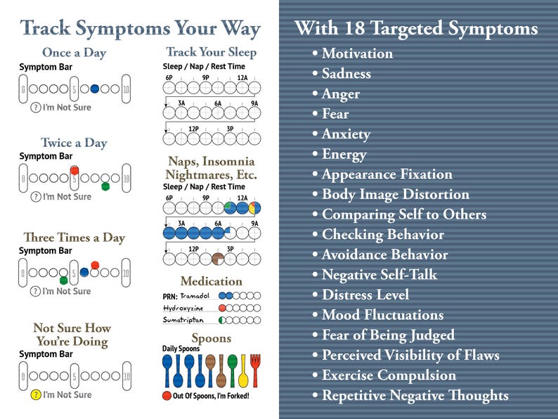Monthly Body Dysmorphic Disorder Journal and BDD Mood Tracker for Body ...