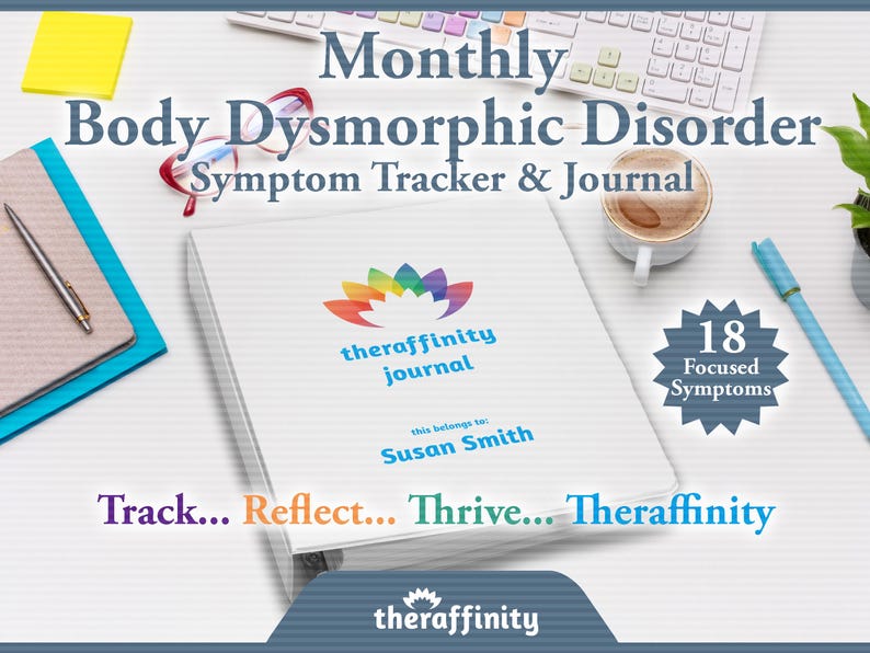 Monthly Body Dysmorphic Disorder Journal and BDD Mood Tracker for Body ...