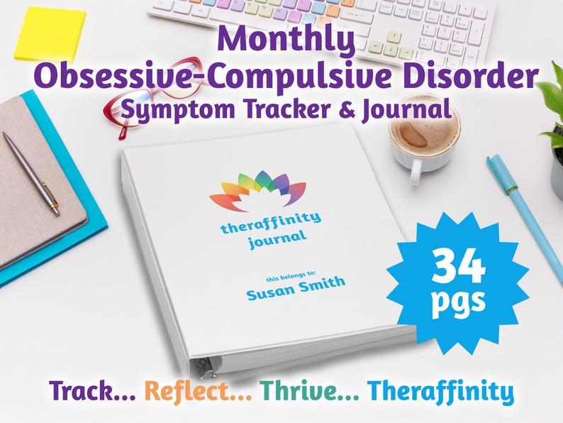 OCD Symptom Tracker & Journal Daily Diary With Weekly and Monthly ...
