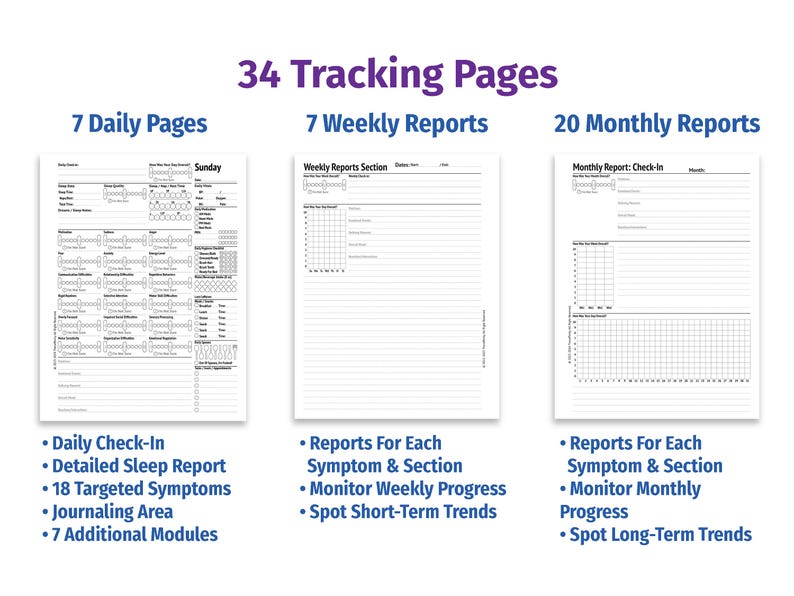 Monthly Autism Spectrum Disorder Journal for Autism Symptom Tracker for ...