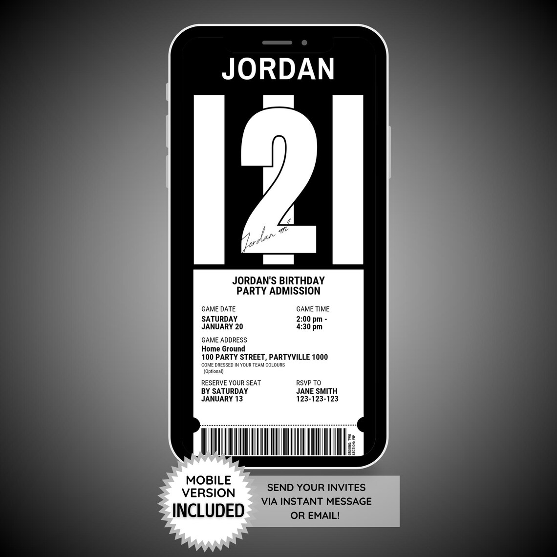 Collingwood Magpies AFL Style Birthday Invitation. AFL Themed Party ...