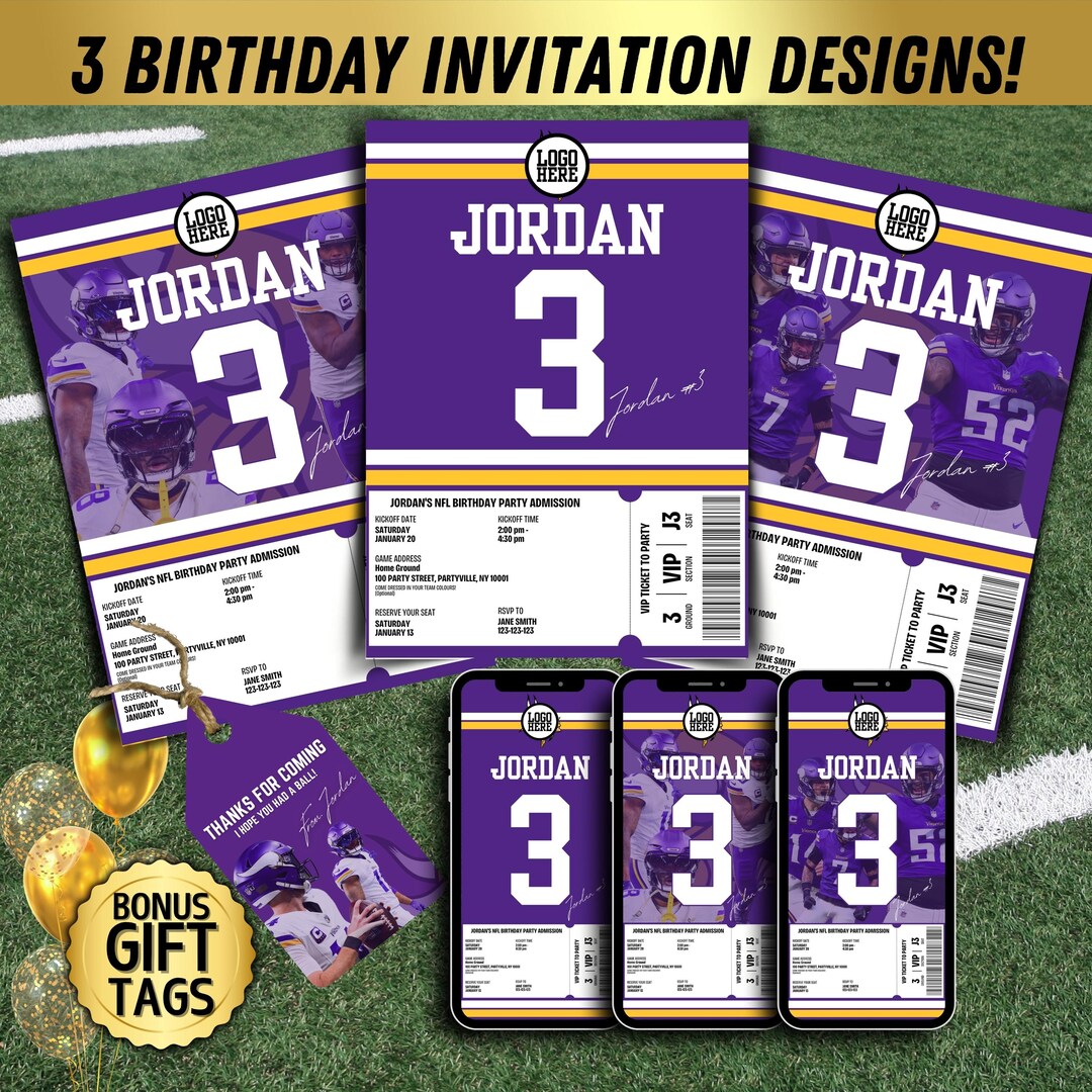 Vikings Style Birthday Party Invitation. Admission Ticket Style ...