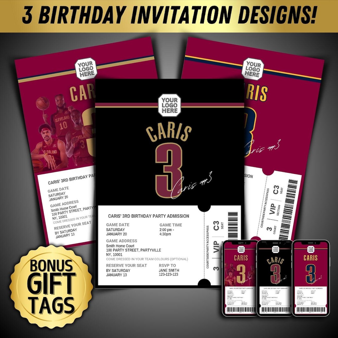 Cavaliers Style Birthday Party Invitation. Admission Ticket Style ...