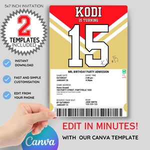 Dolphins NRL Birthday Invitation, NRL Birthday Template, Dolphins ...