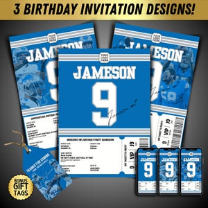 Detroit Lions Invitation Template - Etsy