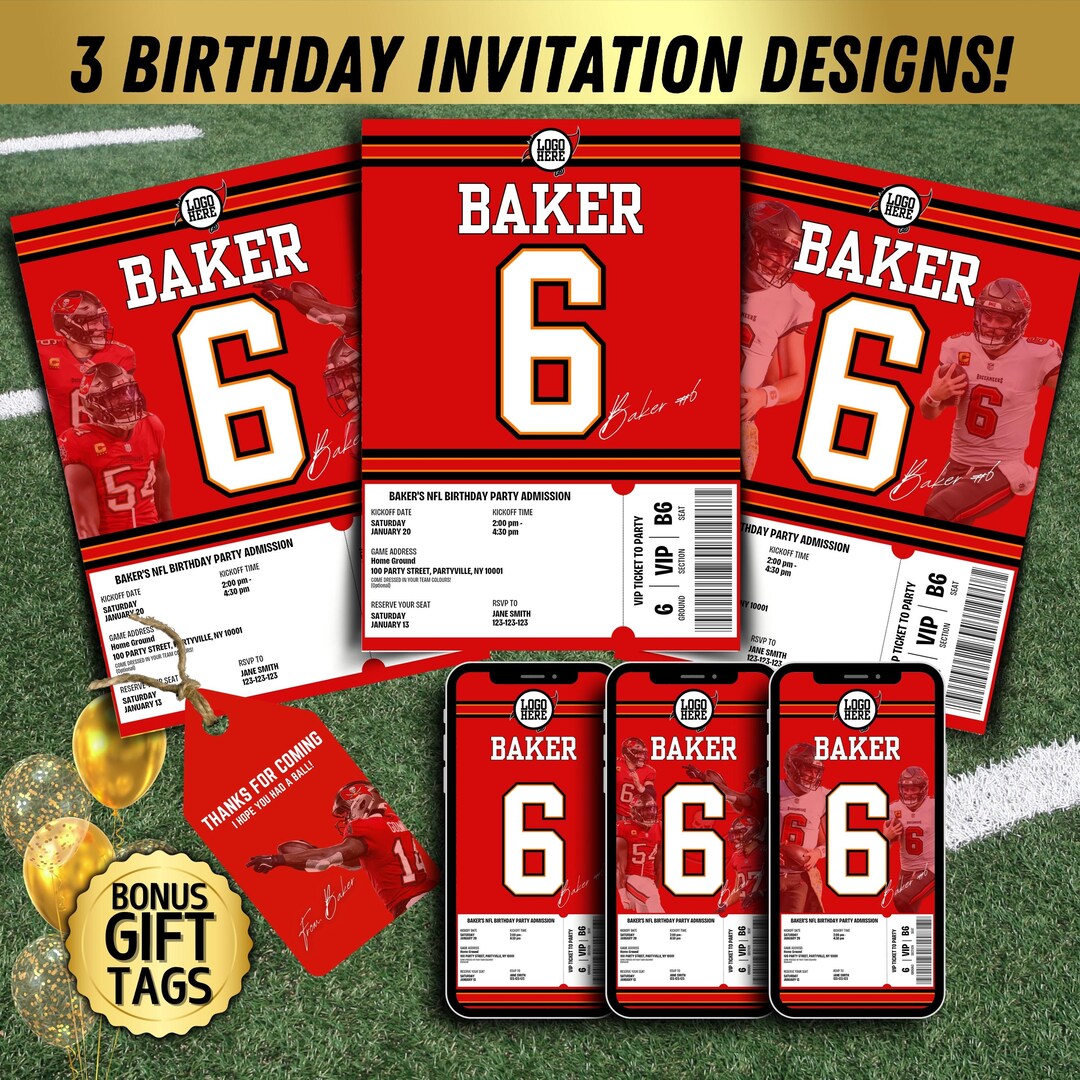 Buccaneers Style Birthday Party Invitation. Admission Ticket Style ...