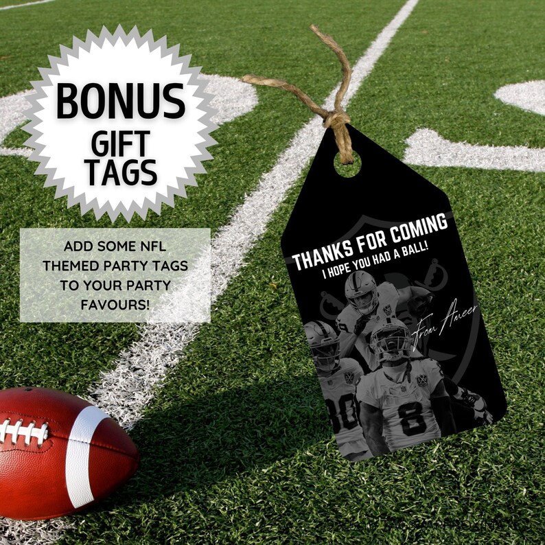 Las Vegas Raiders Style Birthday Party Invitation. NFL Ticket Style ...