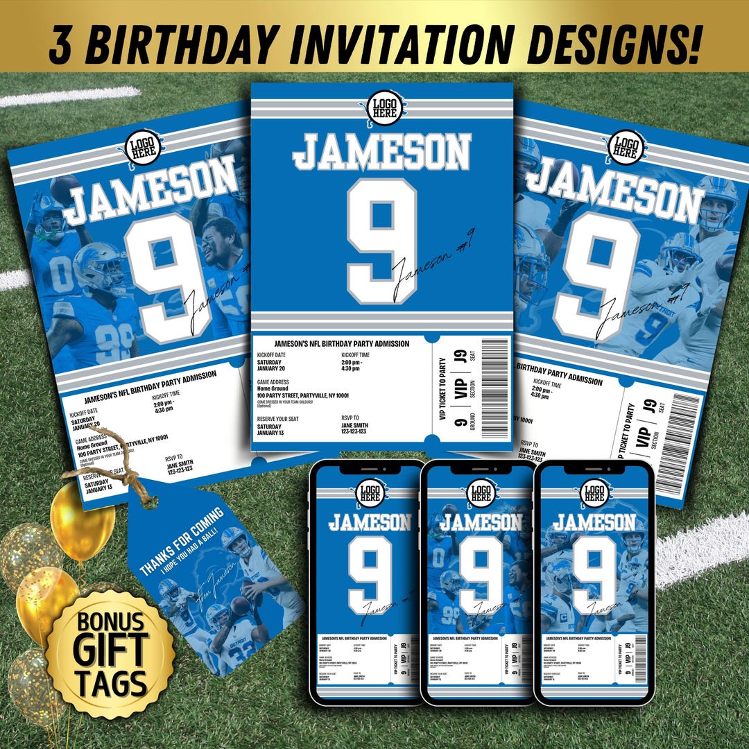 Lions Style Birthday Party Invitation. Admission Ticket Style Birthday ...