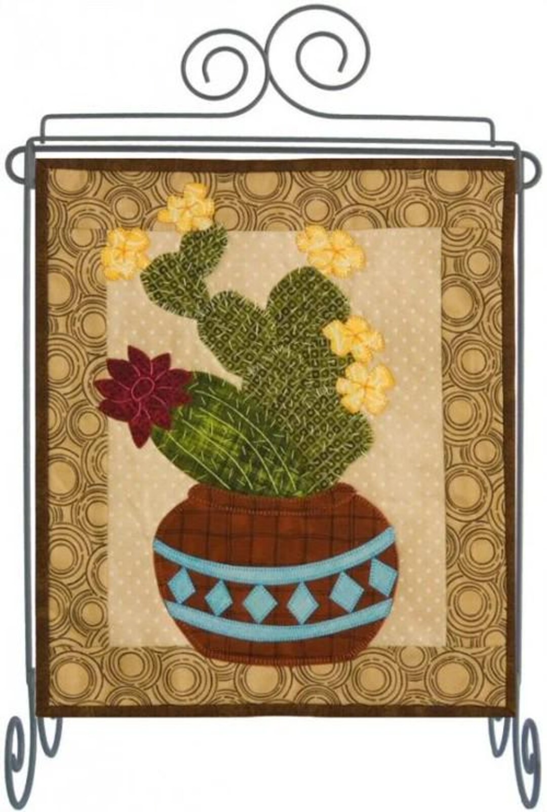Cactus Blooms Quilt Embroidery Wall Hanger Pattern - by Patch Abilities ...