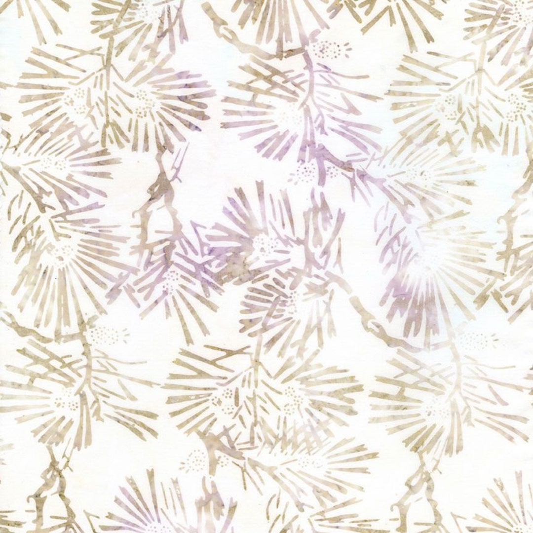 Timeless Treasures Batik B2166-orchid Light Lavender Pine Needles on White From the Pansy ...