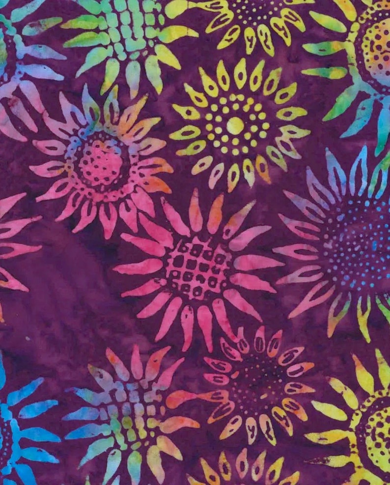 Oasis Batik 72-5751 Stamped Sunflowers Plum - Etsy