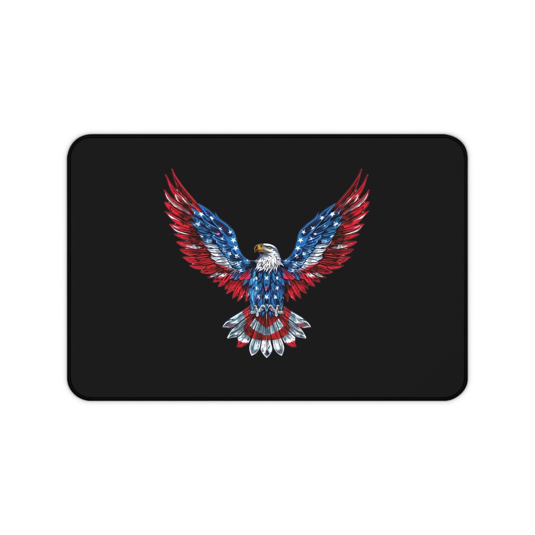 USA Flag Bald Eagle Desk Mat: Patriotic Neoprene Office Decor - Etsy