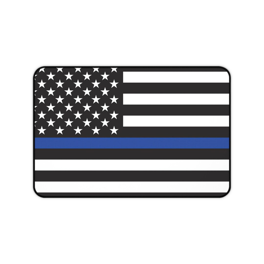 Thin Blue Line Desk Mat: Patriotic Police Officer Support - Etsy