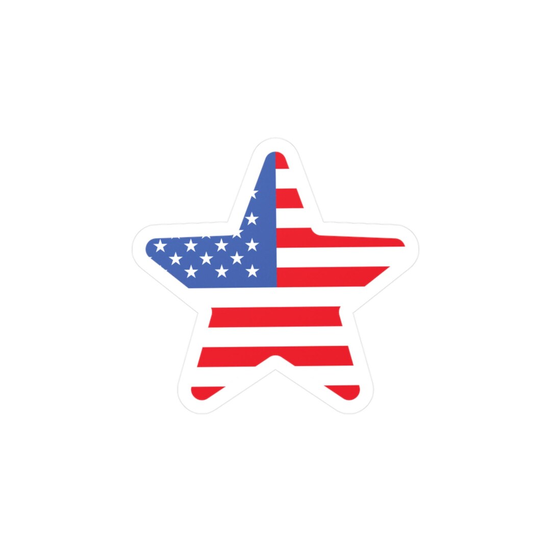 American Flag Star Vinyl Sticker: Patriotic Emblem Decal - Etsy
