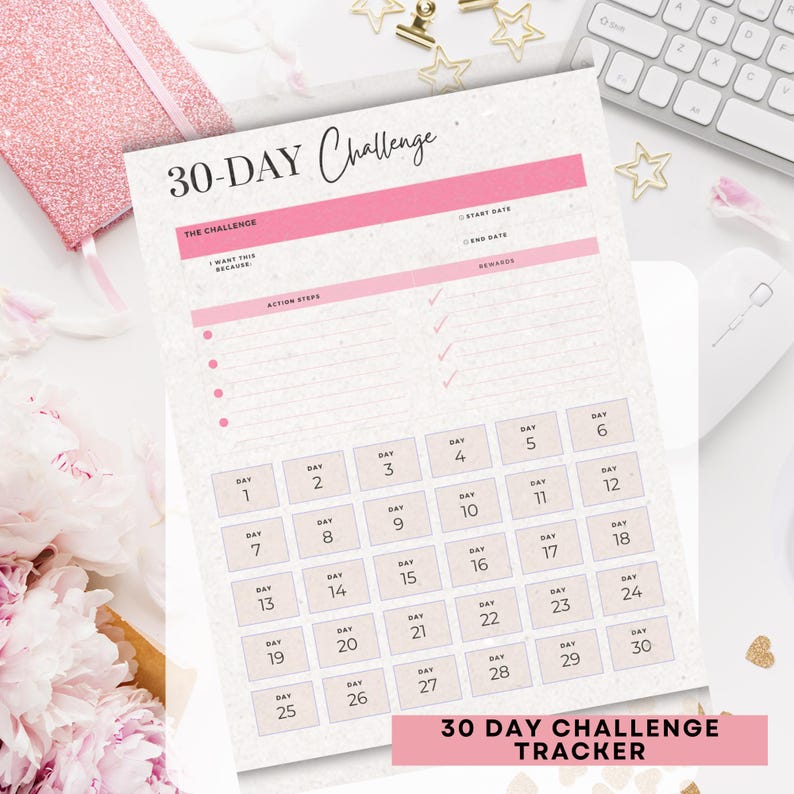30 Day Challenge Template Printable Challenge Fillable Pdf 30 Day Habit ...