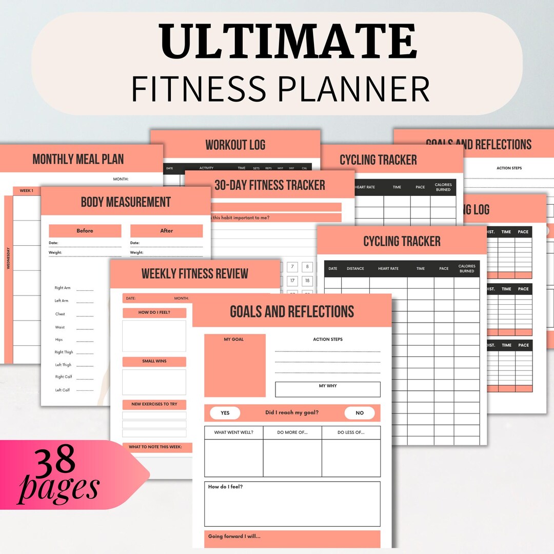 Ultimate Fitness Planner Printable Fitness Tracker for Fitness Journal ...