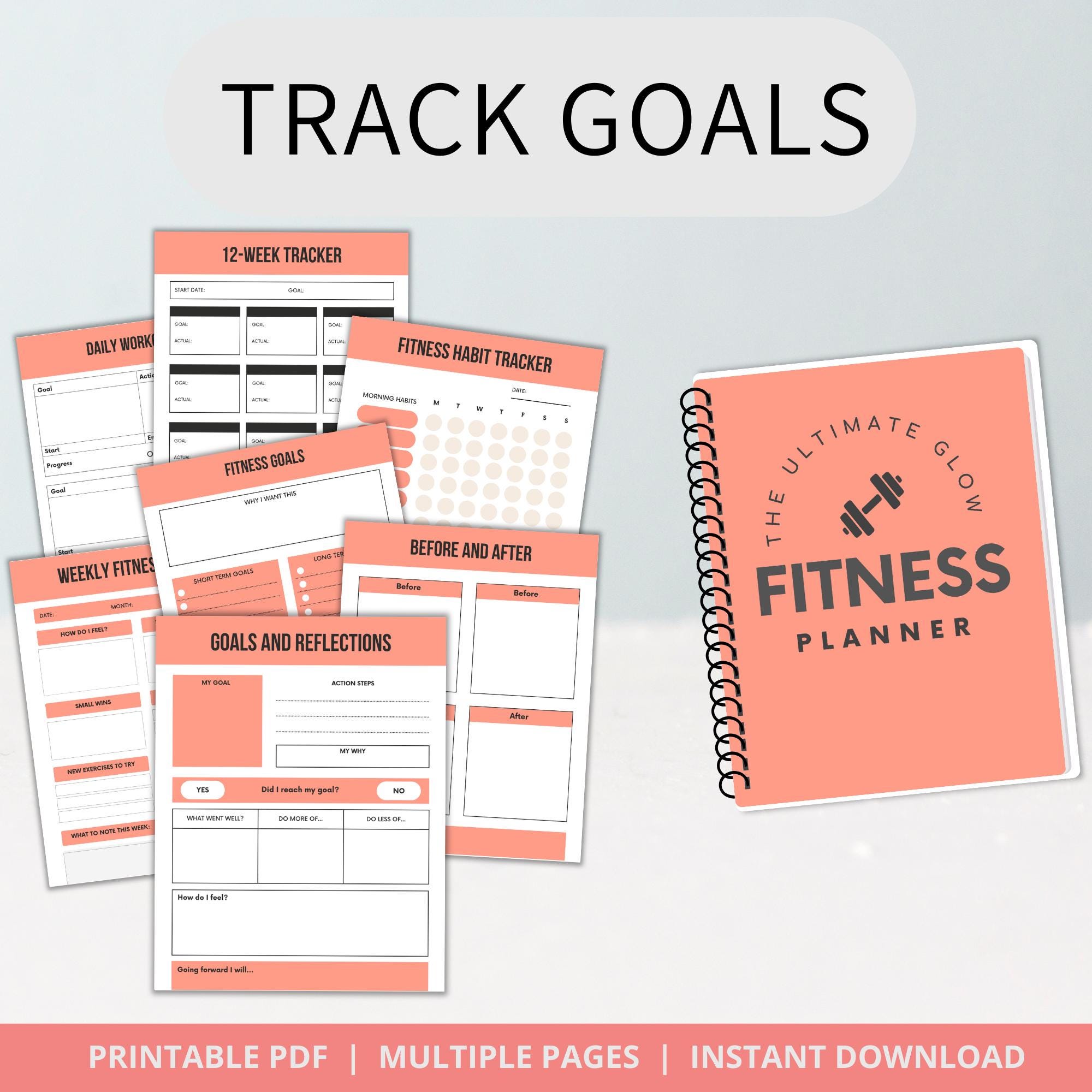 Ultimate Fitness Planner Printable Fitness Tracker for Fitness Journal ...