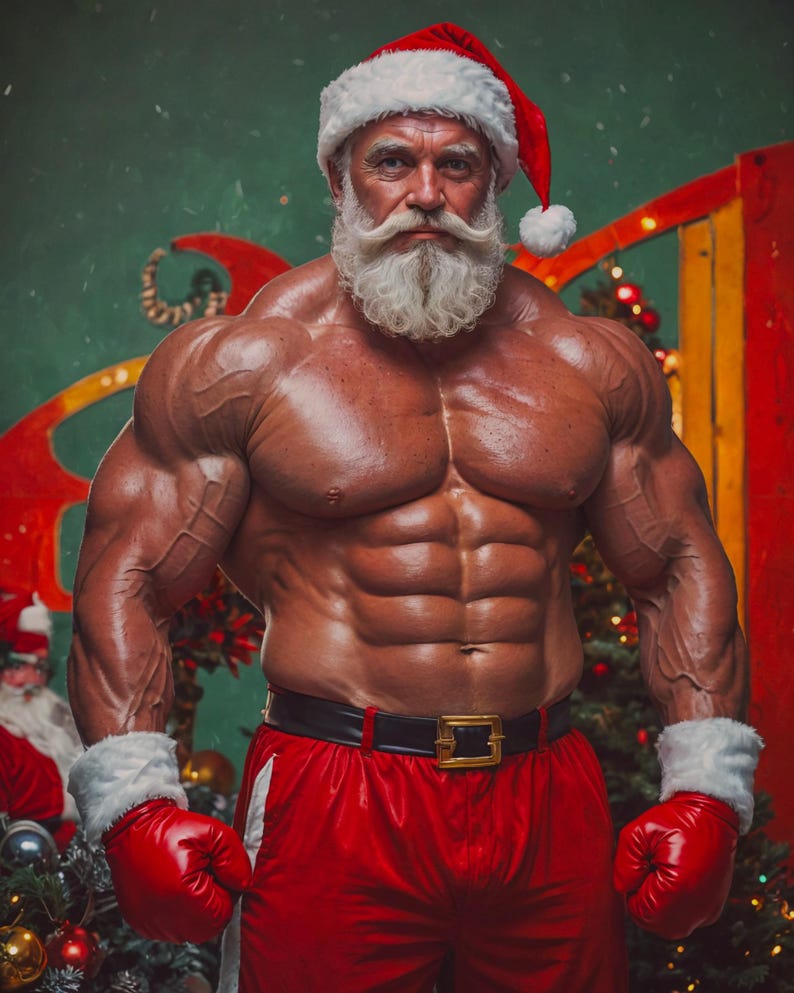 Santa With Muscles - Swole Bodybuilder Santa Gym Merry Liftmas ...