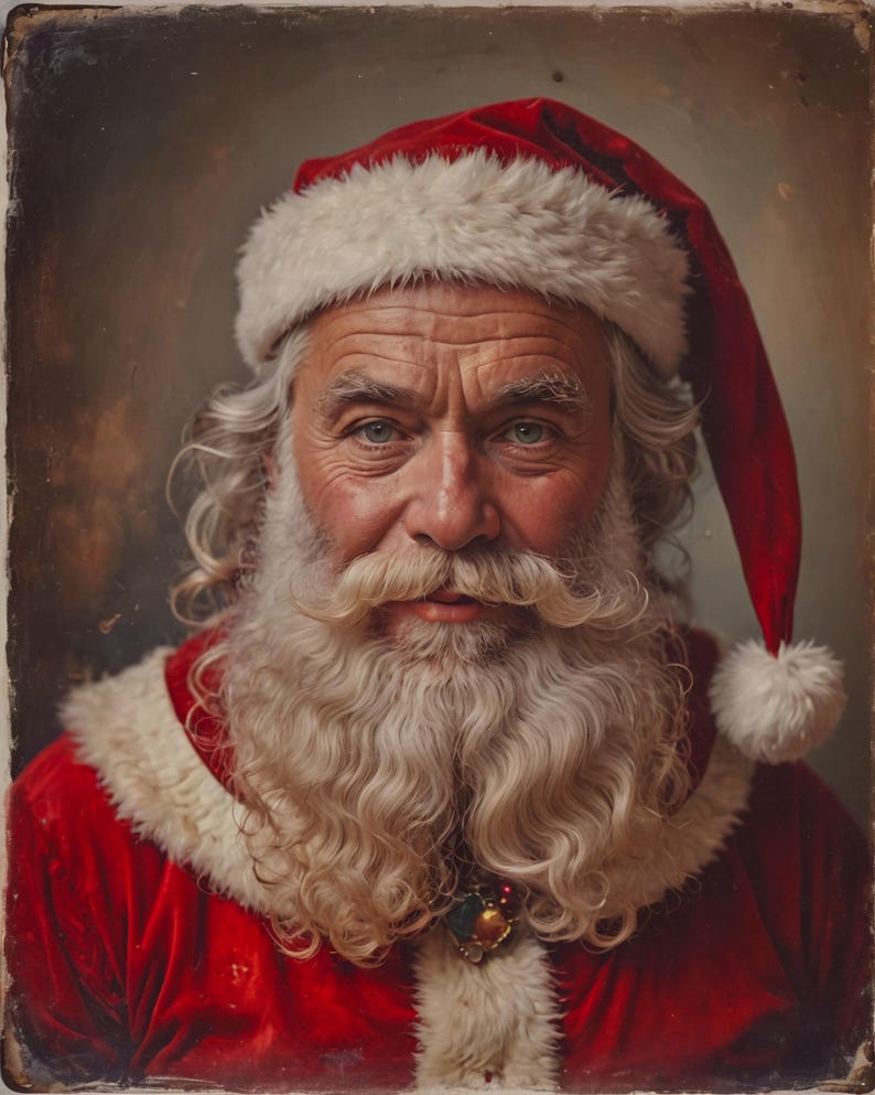 Vintage Santa Claus Portrait Bundle - Christmas Theme Digital Download ...