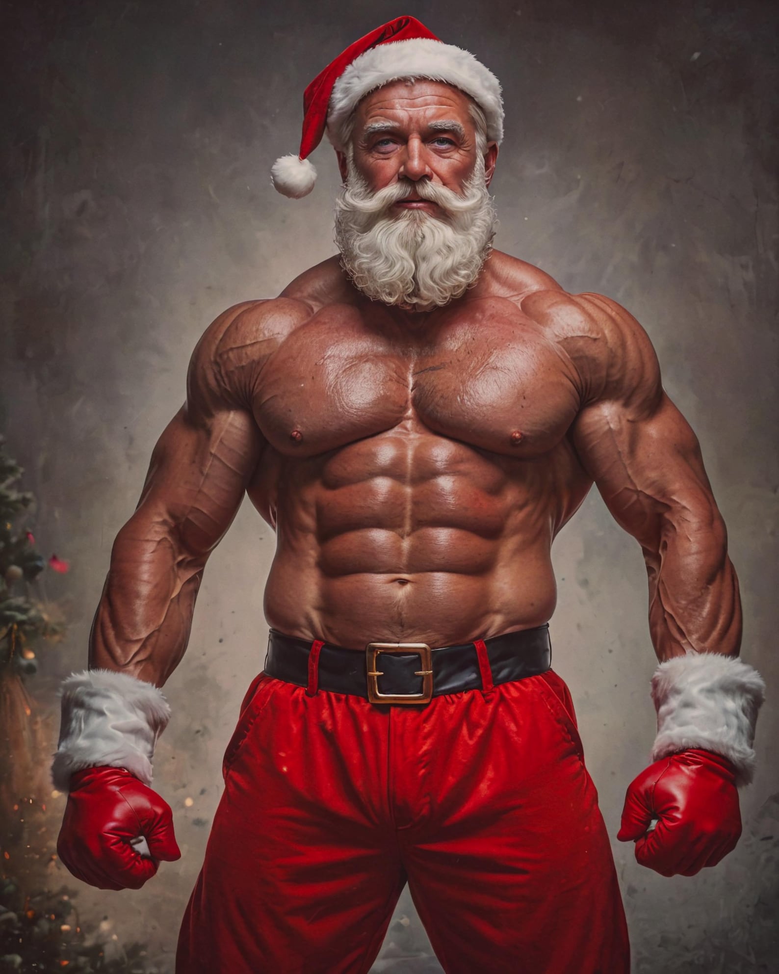 Santa With Muscles Swole Bodybuilder Santa Gym Merry Liftmas Christmas ...