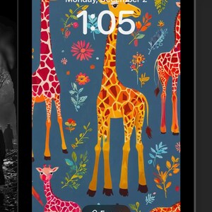 Colorful Giraffe Pattern for Kids Room Nursery - Giraffes Flowers ...