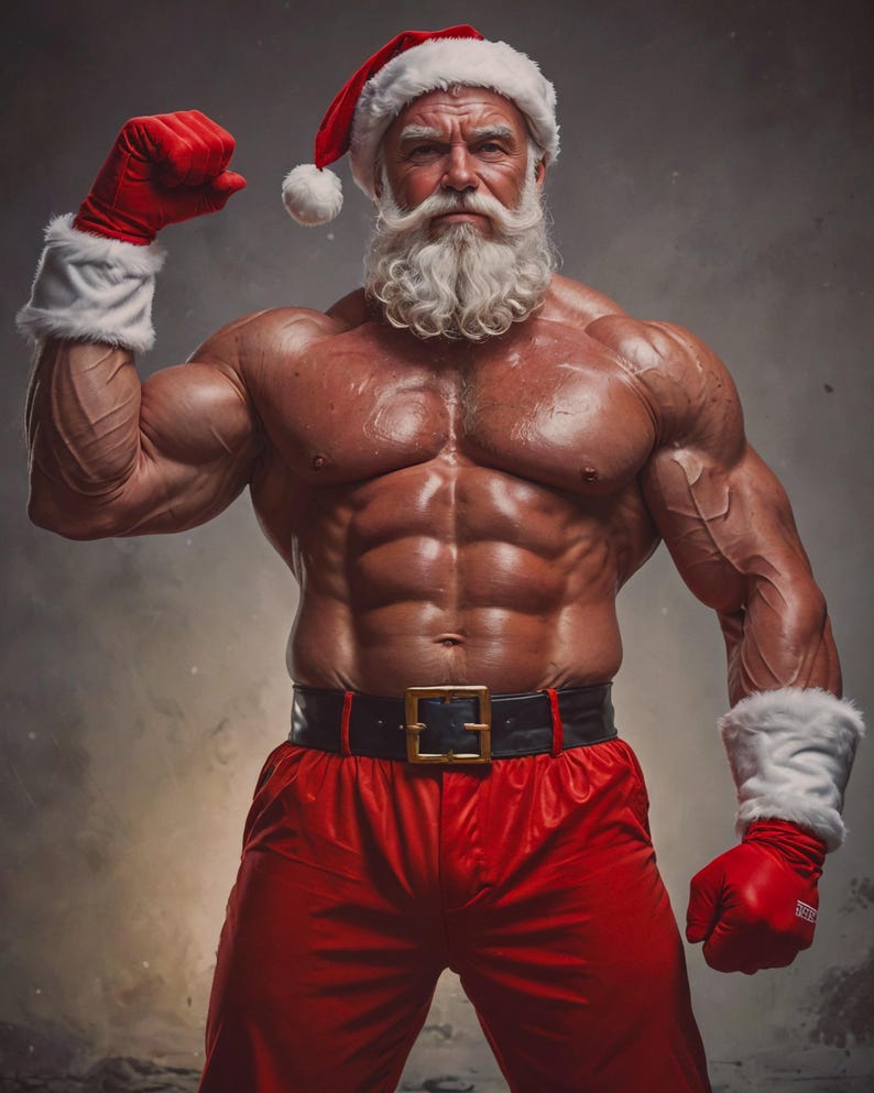 Santa With Muscles - Swole Bodybuilder Santa Gym Merry Liftmas Christmas Designs Humor - Digital ...