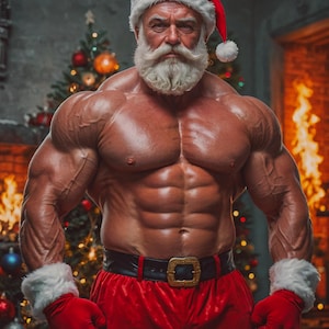 Santa With Muscles - Swole Bodybuilder Santa Gym Merry Liftmas ...