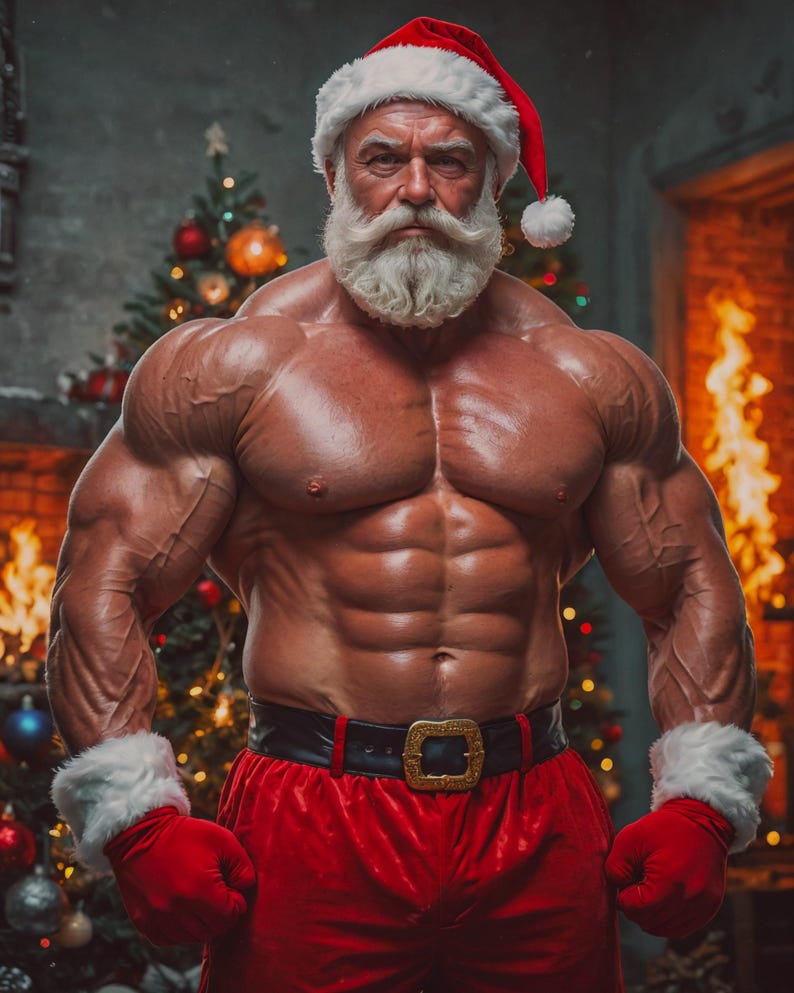 Santa With Muscles - Swole Bodybuilder Santa Gym Merry Liftmas ...