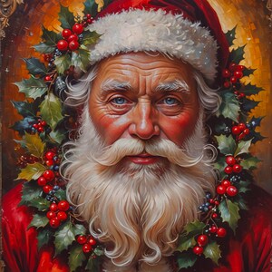 Vintage Santa Claus Portrait Bundle - Christmas Theme Digital Download ...