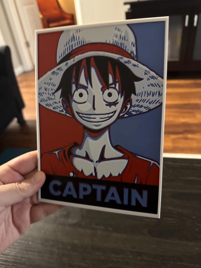 Straw Hat Luffy One Piece - 3D Printed Art - Etsy