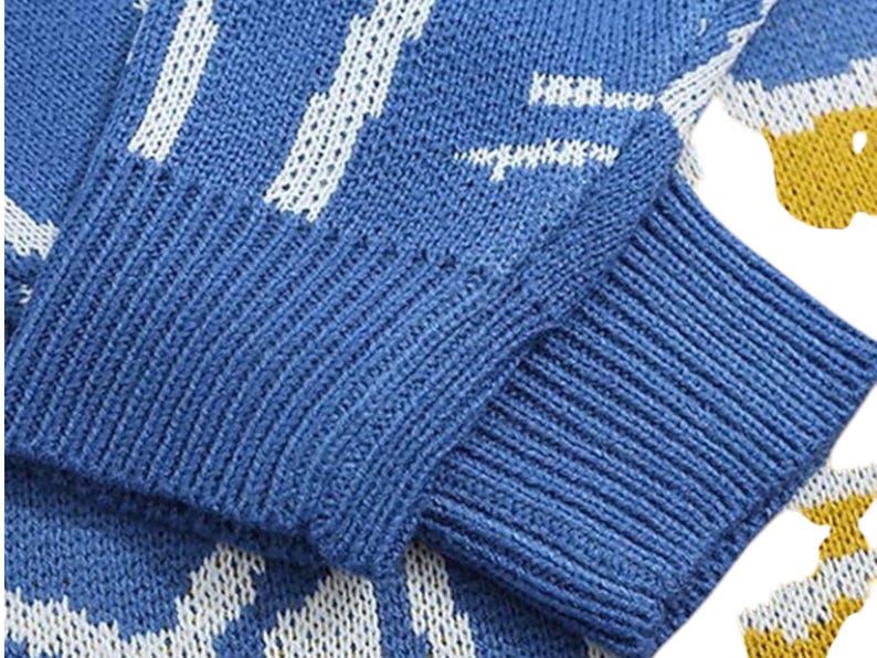 Cartoon Cat Knitted Sweater | Unisex Cute Design | Cozy Oversized ...