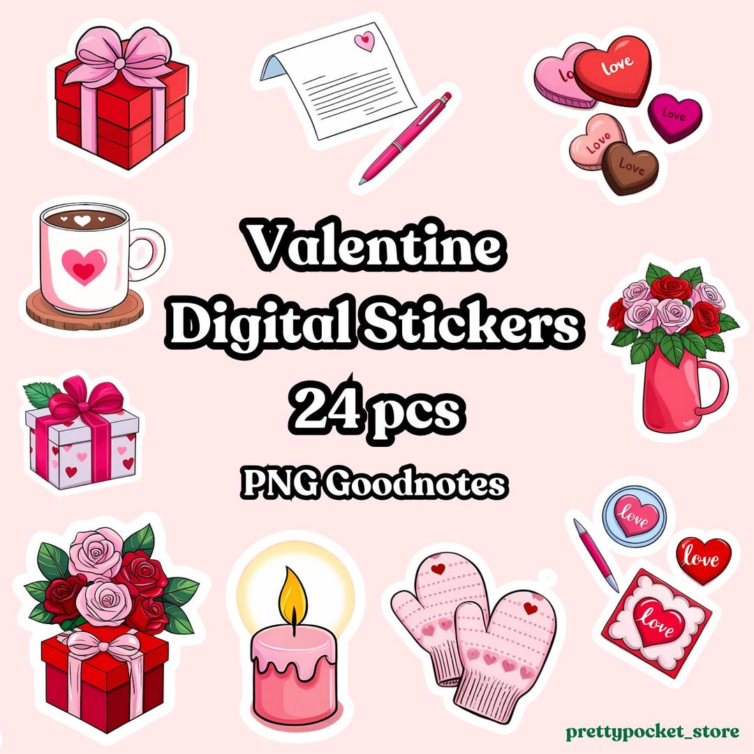 Cutie Valentine Set Digital Stickers Goodnotes Stickers Mood Emoji ...