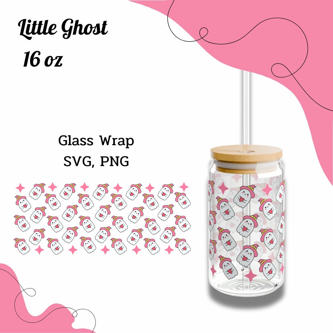 Cute Little Ghost Glass Wrap 16oz, SVG&PNG Digital Download, Halloween ...