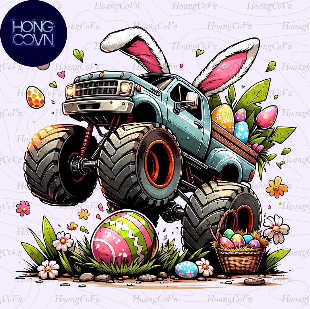 Easter Monster Truck Png, Monster Truck Easter Day Sublimation Png ...